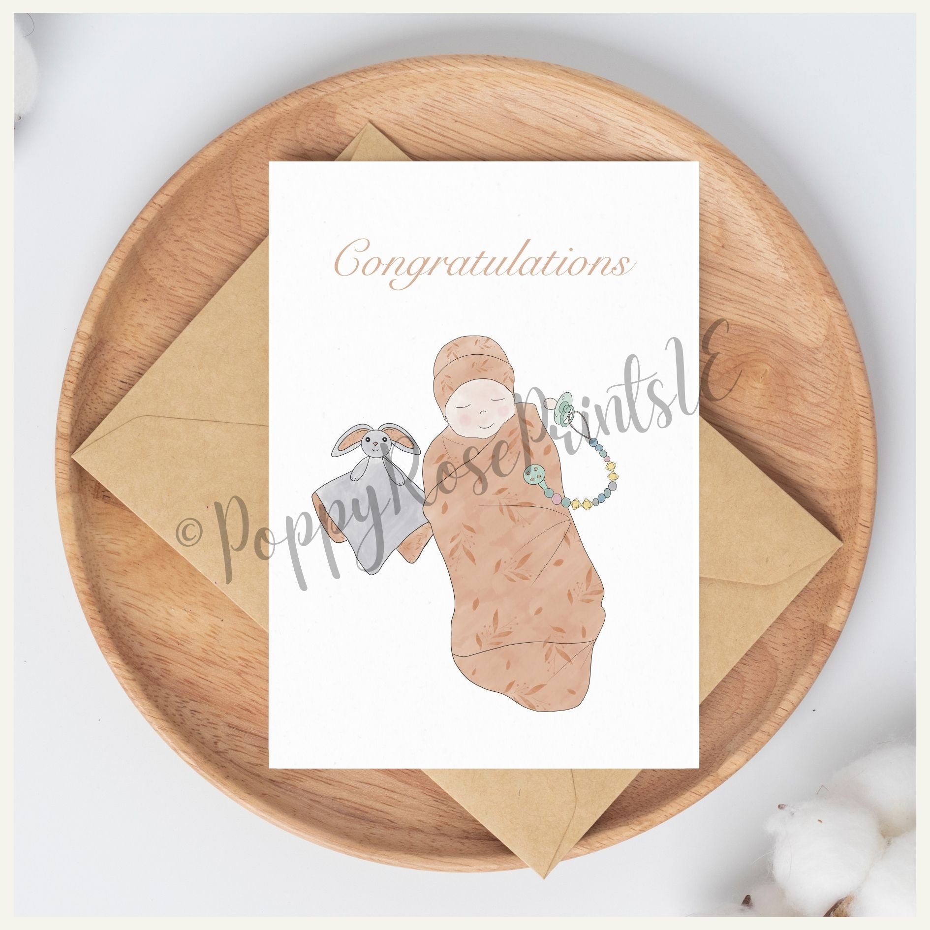 Baby Card - Congratulations - Sandy Brown - Greeting Card – JolliPop ...